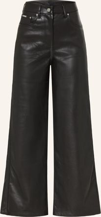 Calvin Klein Jeans Marlenehose In Lederoptik schwarz