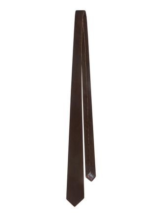 Emporio Armani Mens Tie Brown Silk-Blend Viscose Ties & Bow