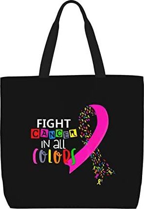 Generic Sac De Courses Luttez Contre Le Cancer En Toutes Couleurs Rubans De Lutte Contre Le Cancer Sac De Shopping R&eacute;utilisable De Grande Capacit&eacute; Sacs En Toi