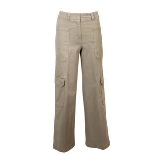 PESERICO Wide Pantalons - Femme - Pantalons - Beige - Taille: 36 FR