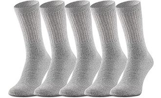 Ladeheid 5 10 20 30 Paires Chaussettes en Coton Mixte Adulte AT007 (Gris (5 Pack), 43-46)
