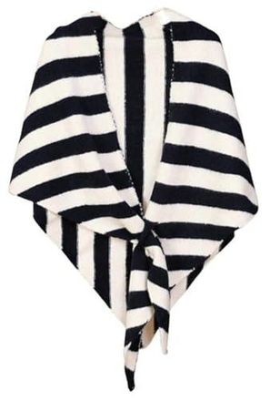 Generic Ch&acirc;le en laine m&eacute;lang&eacute;e de couleur unie pour femme, cape en laine cachemire &eacute;paules haut pull ch&acirc;le &eacute;charpe pour robes de soir&eacute;e, b-bleu marine, Taill