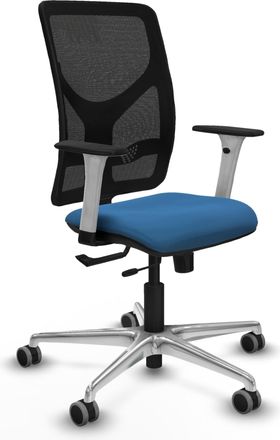 Piqueras y Crespo Computerstuhl mit wei&szlig;en und schwarzen Armlehnen, h&ouml;henverstellbare Lendenwirbelst&uuml;tze, ausgestattet mit Syncro/Traslack und Schneideschaum, Schwarz/H