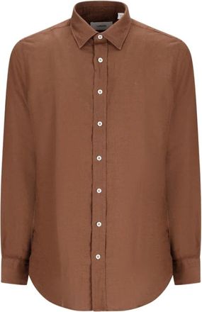 Lardini Homme, Chemises, Brun, Taille: XL Chemise en lin &agrave; manches longues