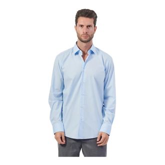 HUGO BOSS Homme, Chemises, Bleu, Taille: 6XL Chemise bleu clair &agrave; manches longues en coton