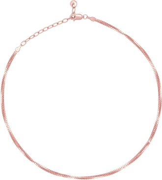 Cai Collier Choker 925/- Sterling Silber Venezianer Kette ros&eacute; vergoldet zweireihig