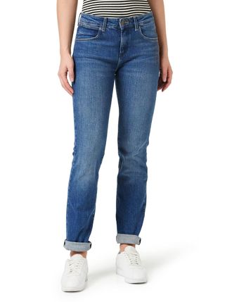Wrangler Damen Straight Jeans, Airblue, 34W / 32L EU