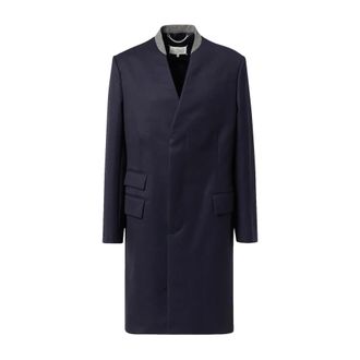 Maison Margiela Blauer Wollmantel Aw24 - - Coats - Herren - Blau - M