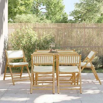 vidaXL Vidaxl - Chaises de bistro pliantes lot de 6 et coussins blanc cr&egrave;me