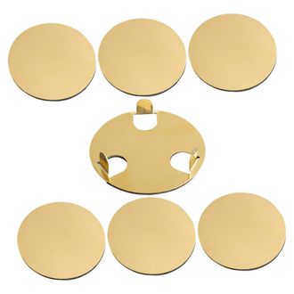 Hemobllo 6st&uuml;cke Goldene Runde Edelstahl-untersetzer F&uuml;r Tassen Gl&auml;ser Und Kaffeetassen Mit Eva-Unterseite F&uuml;r Rutschfestigkeit Und Schutz F&uuml;r K&uuml;che Bar Und Es