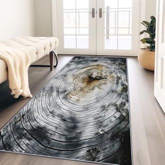 Generic Tapis Couloir Long Antid&eacute;rapant, 50 x 150 cm Interieur Bureau Poil Ras Decoration - Luxe Texture dor&eacute;e Marbre Coureur Paillasson pour Salon Adulte Cha