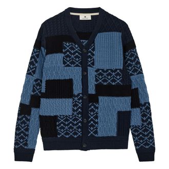 Anerkjendt Cardigan Aksvend Patchwork Fibres Recycl&eacute;es Anerkjendt