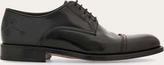 Ferragamo Herren Captoe-Derby-Schuh Schwarz Größe 39.5