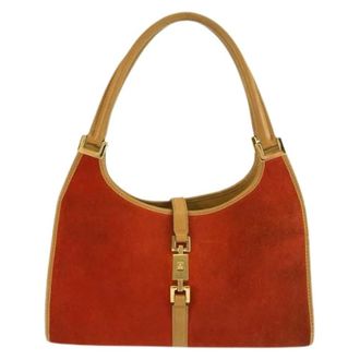 Gucci Pre-owned Jackie Sac &agrave; main en daim et cuir - Femme - Pre-owned - Rouge - Taille: ONE Size