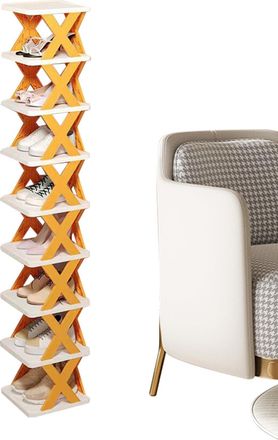 Generico Hohes und schmales Schuhregal, hohe Schuhregale, mit vertikalem Organizer, multifunktionaler Multifunktionsst&auml;nder f&uuml;r Sportschuhe, platzsparend, f&uuml;r 