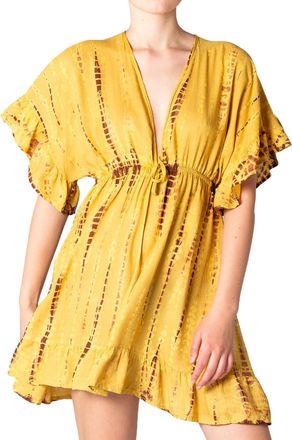 Panasiam Dress Tiedye Style, Yellow Brown, M