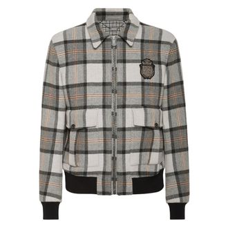 Billionaire Boys Club Homme, Vestes, Beige, Taille: 6XL Wool Check Jacket Crest