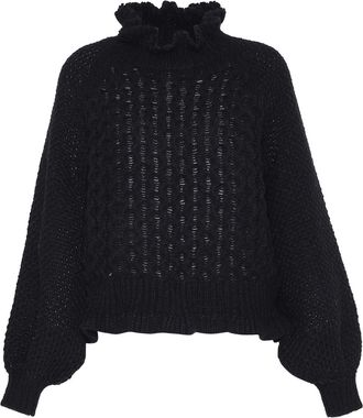 Faina Strickpullover Damen schwarz