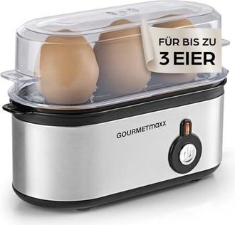 Gourmetmaxx Eierkocher f&uuml;r 3 Eier | Egg Boiler mit Eierstecher im Messbecher | Egg Cooker - 3 H&auml;rtegrade f&uuml;r deinen Eierbecher | Design Eierkocher klein - sp&uuml;lmas