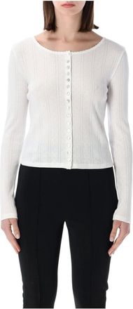 R&oacute;he Femme, Pulls, Blanc, Taille: 40 FR Gilet Pointelle