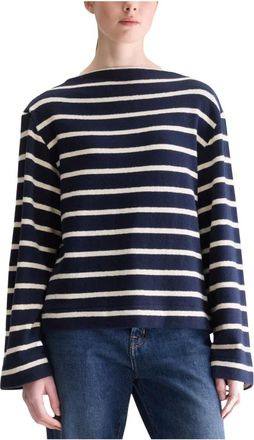 Bellerose Haut &agrave; manches longues ray&eacute; - Femme - Tops - Bleu - Taille: 40 FR