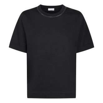 Brunello Cucinelli T-Shirt - - Tops - Damen - Schwarzk - XS