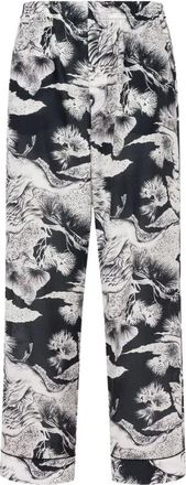 Moschino Homme, Pantalons, Noir, Taille: 2XL Pantalon L&eacute;ger en Popeline de Coton avec Imprim&eacute; Oie