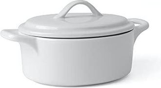 Holst Porzellan COC 201 Cocotte/Kokotte/Topf mit Deckel 0,40 l, weiß, 13 x 11.5 x 8.5 cm