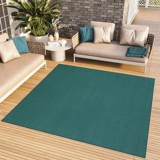 Tapiso Mono Carr&eacute; Tapis Poil Court Int&eacute;rieur Design Moderne Bleu Fonc&eacute; Motif Uni Tapis Salon Chambre Adulte Salle &agrave; Manger Cuisine R&eacute;sistant Ext&eacute;rieur Oeko-T