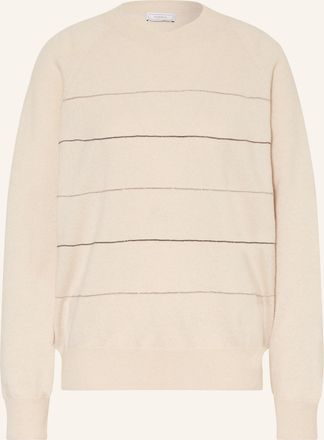 PESERICO Peserico Pullover Mit Seide Und Schmucksteinen beige