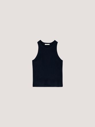 Circolo 1901 Cropped tank top Blu Navy Ribbed Fabric / S