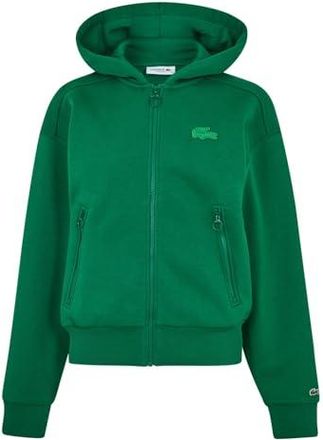 Lacoste Sweat &agrave; capuche zipp&eacute; Essential pour femme, Vert, S