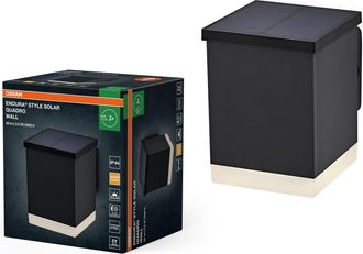 Osram ENDURA STYLE SOLAR WALL Außenleuchte, 0,5W, 50lm, Wandleuchte, dunkelgrau, indirekte Beleuchtung, wiederaufladbarer Akku, IP44 Schutzklasse, 3.000K Fa
