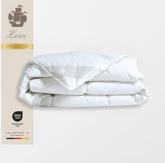Hanse by Ribeco Excellence G&auml;nsedaunendecke 155 x 220 cm, luxuri&ouml;se Daunen-Bettdecke luftig & kuschelig f&uuml;r EIN perfektes Schlafklima, waschbar bis 60&deg;C, Made in Germ