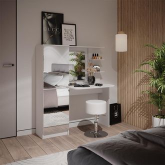 Vicco Schminktisch Weiß 123x141.2x33 cm - Frisiertisch, Aufbewahrungslösung für alle Beauty-Produkte