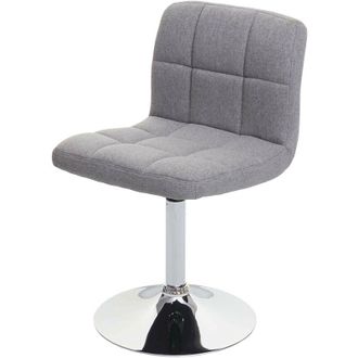 Hhg Kavala chaise de salle &agrave; manger, chaise de cuisine, pivotante, tissu/textile gris clair, base chrom&eacute;e