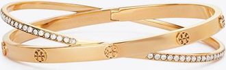 Tory Burch Damen Icon Doppelarmreif mit Pav&eacute;