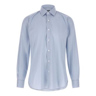 Barba Homme, Chemises, Bleu, Taille: S Chemise Popeline