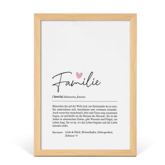 Fj&auml;llr&auml;ven Definition Poster & Kunstdrucke | Weihnachtsgeschenke Familie Geschenk | Wandbilder Wohnzimmer | Weihnachten Geschenke f&uuml;r Familie Geburtstag | Wandde