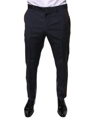Dolce & Gabbana Mens Black Cotton Wool Formal Dress Pants Virgin