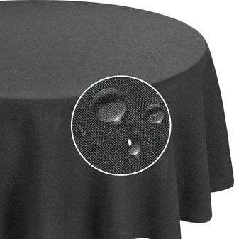 Deconovo Tischdecke Abwaschbar Tischwäsche für Esszimmer Küche Wohnzimmer Garten Tischdecken Lotuseffekt Tischtuch Leinenoptik pflegeleicht Wasserabweisende, R