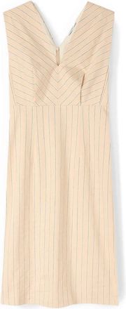 Motivi Femme, Robes, Beige, Taille: 46 FR Robe fourreau ray&eacute;e en m&eacute;lange de lin