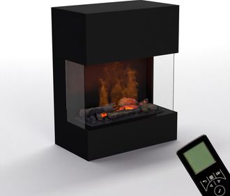 Glow Fire Wasserdampf Kamin KÄSTNER (Standkamin) - Elektrokamin mit realistischen LED 3D-Flammen, Knistereffekt & Fernbedienung, 70x89x40 cm - Opti-Myst 600 Ele