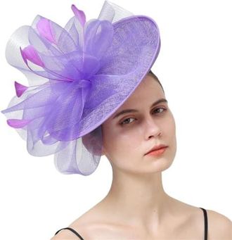 Generic Chapeau bibi de mariage pour femme, violet clair, Taille unique