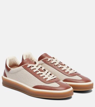 Loro Piana Sneakers Tennis Walk mit Leder