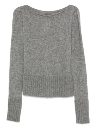 Tom Ford Womens Boat Neck Sweater Grey Cashmere