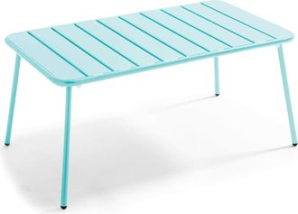 Oviala Couchtisch f&uuml;r den Garten, Stahl, T&uuml;rkis, 90 x 50 cm - Palavas