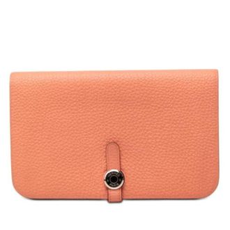 Herm&egrave;s Portefeuille Dogon Duo doccasion - Femme - Pre-owned - Orange - Taille: ONE Size