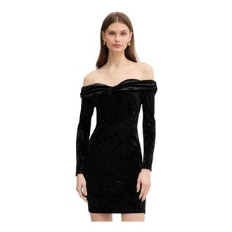 Guess Samt-Kleid mit Carmen-Ausschnitt - - Dresses - Damen - Schwarzk - S