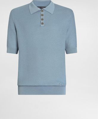 Dolce & Gabbana Poloshirt Aus Seide - Mann Strickwaren Azure 54